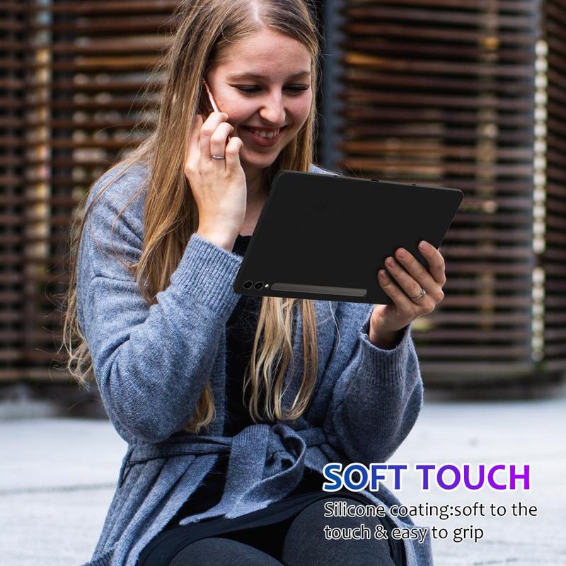 Funda De Silicona Liquid Para Samsung Galaxy Tab S9 S9 Fe Negro