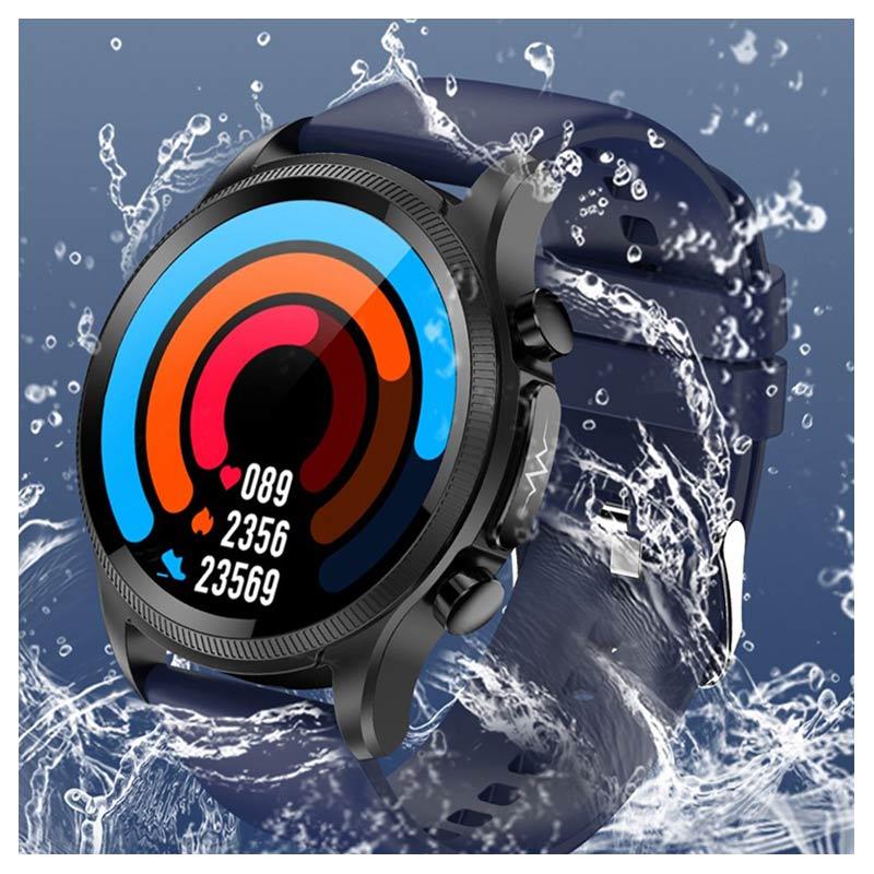 Smartwatch Deportivo Impermeable con ECG E400 - Correa TPU - Azul