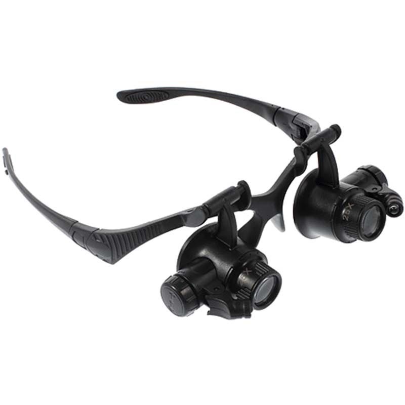 Gafas Lupa con LED 9892G - 10X, 15X, 20X, 25X